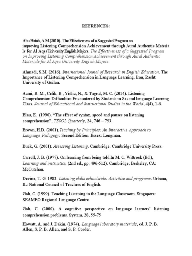 A Comprehensive Literature Review on the Importance of Listening Comprehension in Language ...