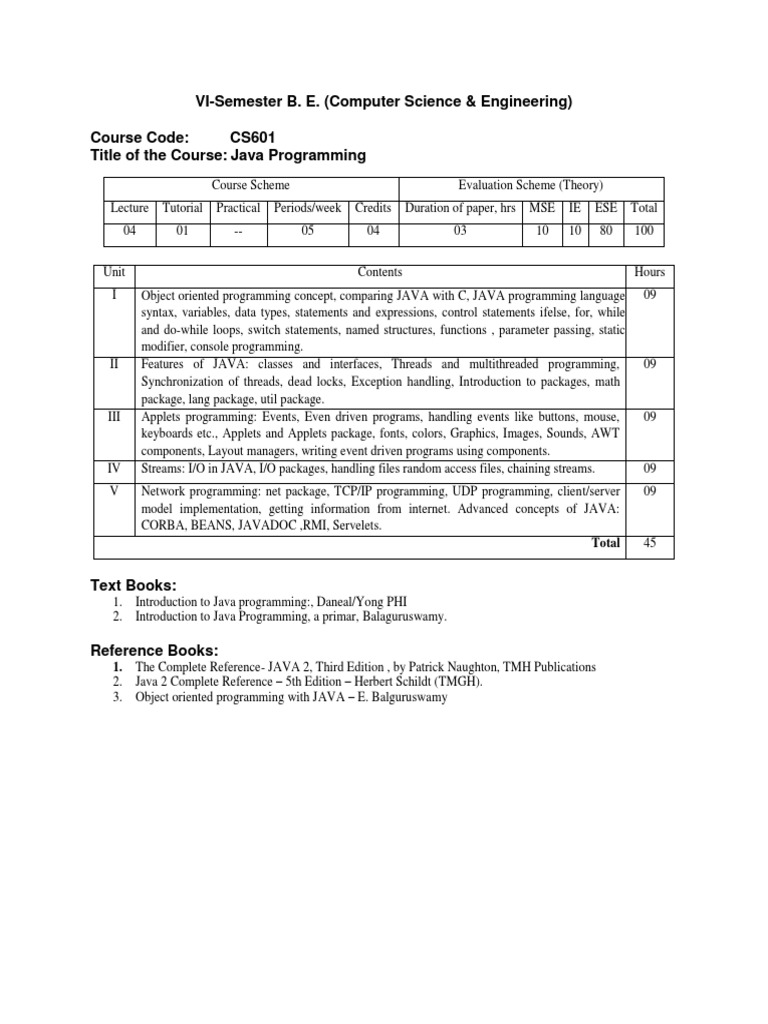 6th Sem Syllabus | PDF | Xml | Http Cookie