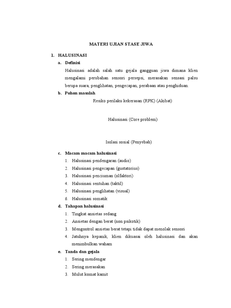 Materi Ujian Stase Jiwa | PDF