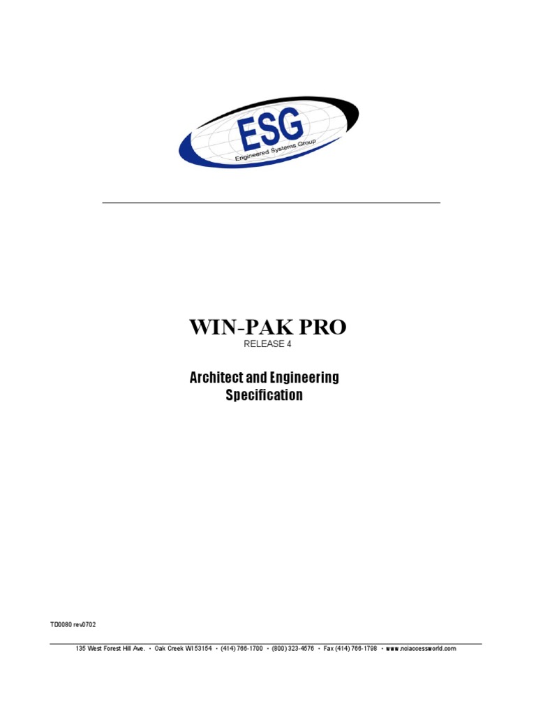 Win Pak Pro AE | PDF | Access Control | Microsoft Windows
