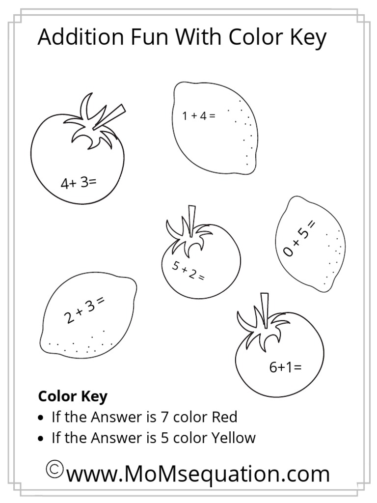 Additions Fun With Color Key | PDF