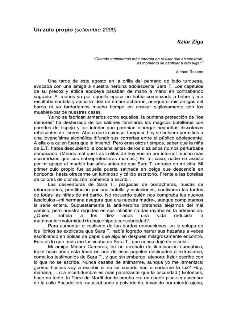 El significado de un zulo propio | PDF