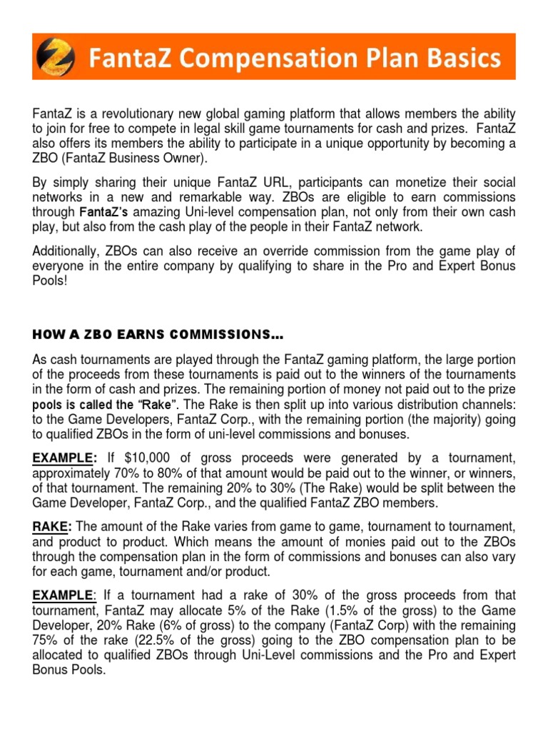 Fantaz Comp Plan Basics Final 7-5-2021 | PDF | Economies | Business