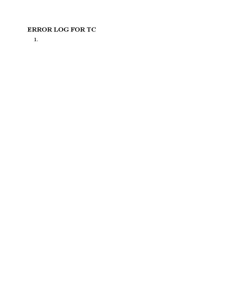 Error Log PDF