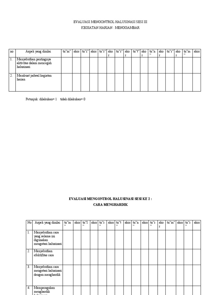 Evaluasi Mengontrol Halusinasi Sesi Iii Revisi | PDF