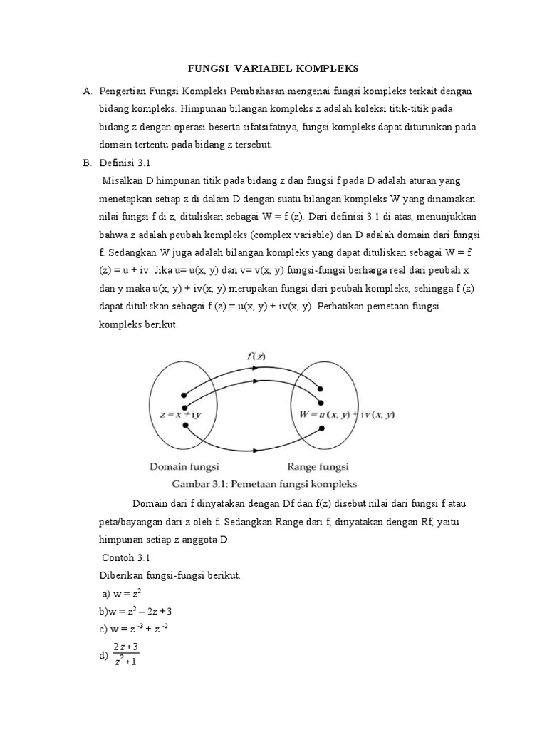 Fungsi Variabel Kompleks dan Karakteristik | PDF | Metode & Bahan Ajar ...