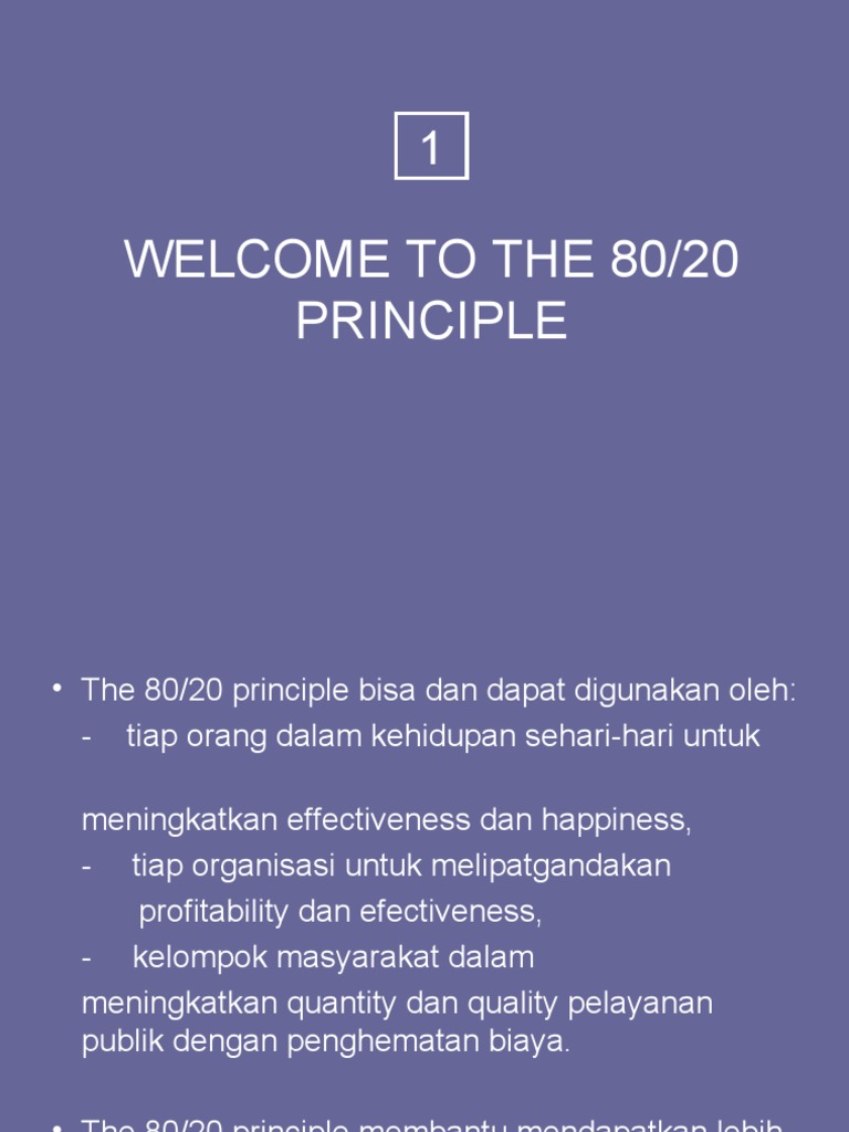 The 80-20 Principle | PDF