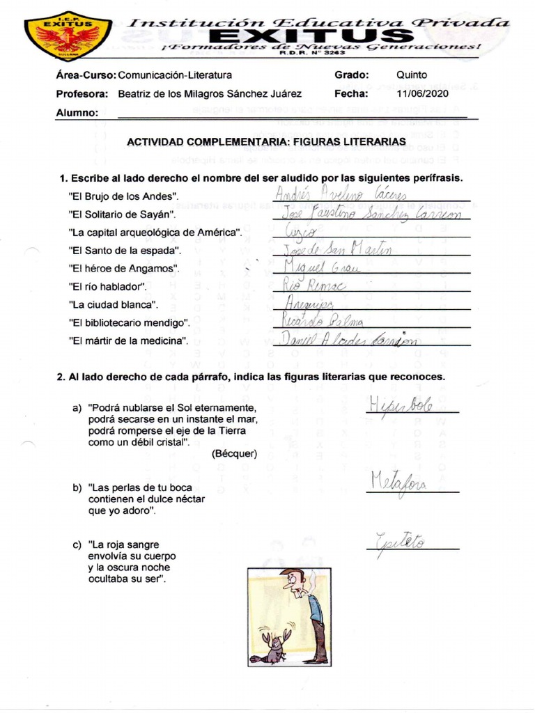 Literatura Figuras - Literarias Actividad - Complementaria Tarea | PDF