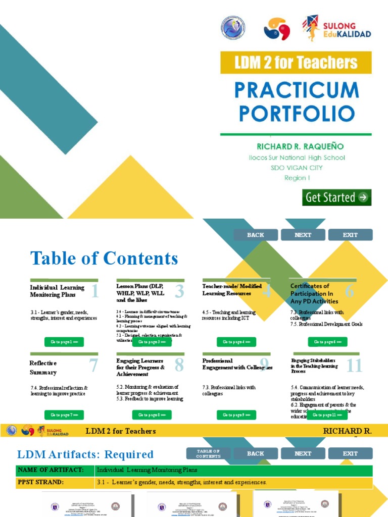 LDM 2 For Teachers: Practicum Portfolio | PDF | Educational Technology ...