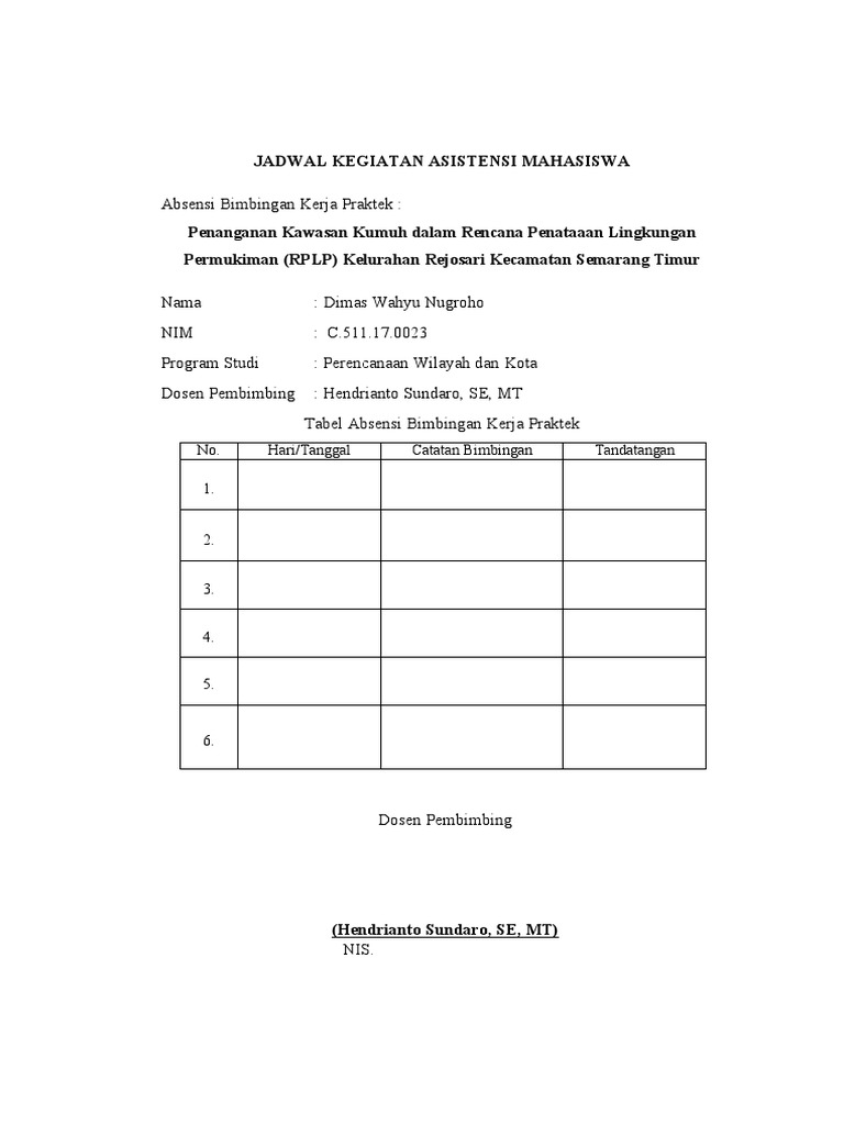Logbook Asistensi KP | PDF