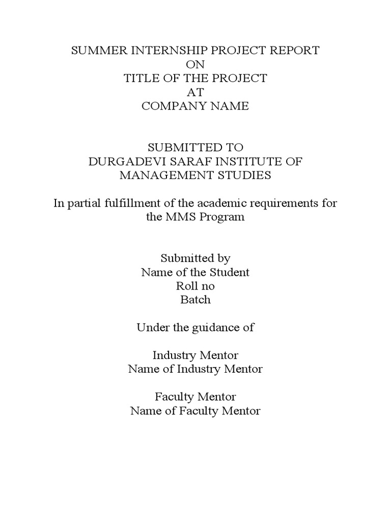 SIP Project Report Structure Format | PDF | Human Nature | Science