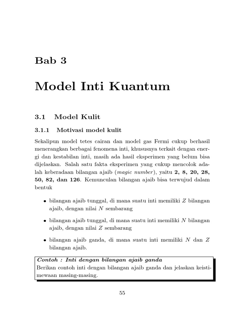 BAB 3 Model Inti Kuantum | PDF | Sains & Matematika