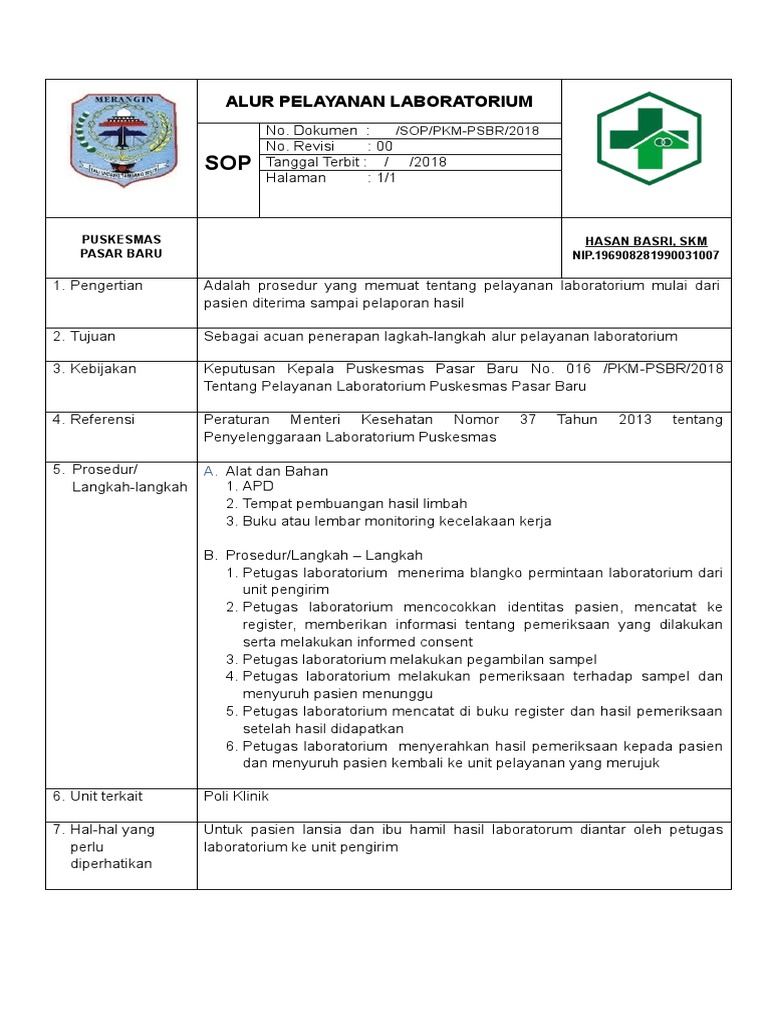A SOP Alur Pelayanan Lab | PDF | Pengembangan Diri | Teknologi & Rekayasa