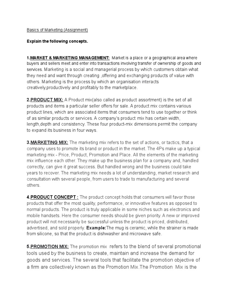 Basics of Marketing (Assignment) | PDF | Search Engine Optimization ...