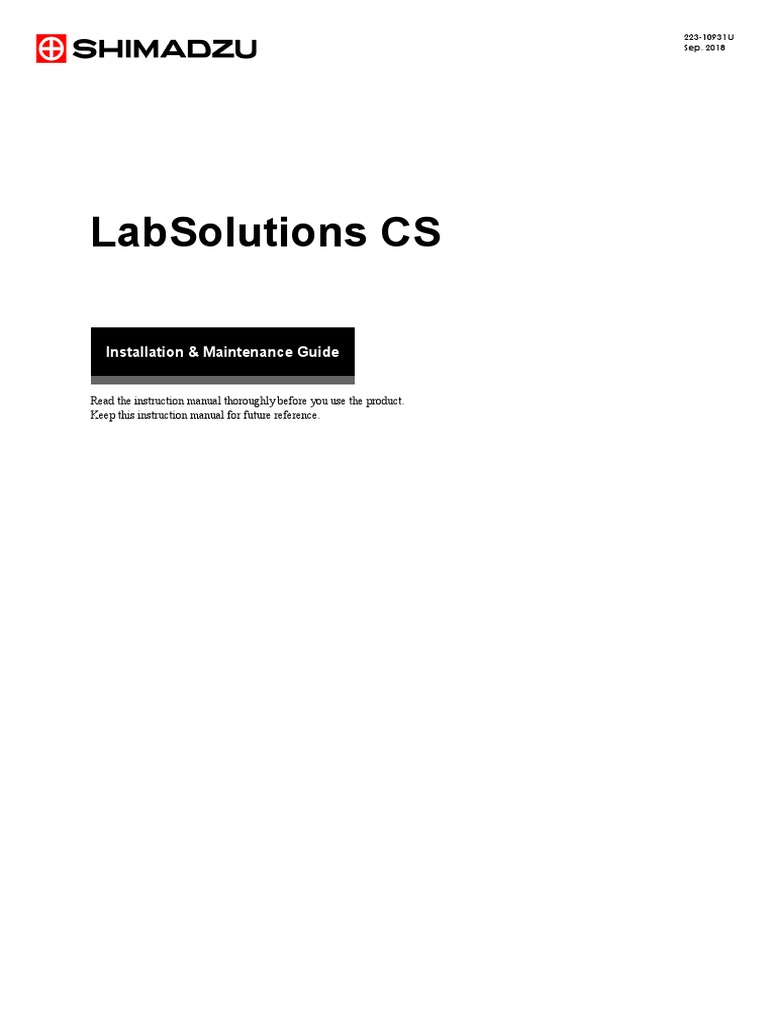 Labsolutions CS: Installation & Maintenance Guide | PDF | Installation ...