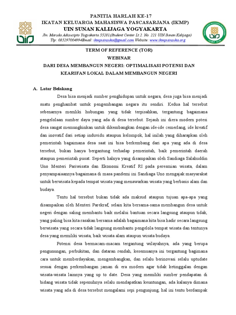 Tor Webinar Parekraf | PDF