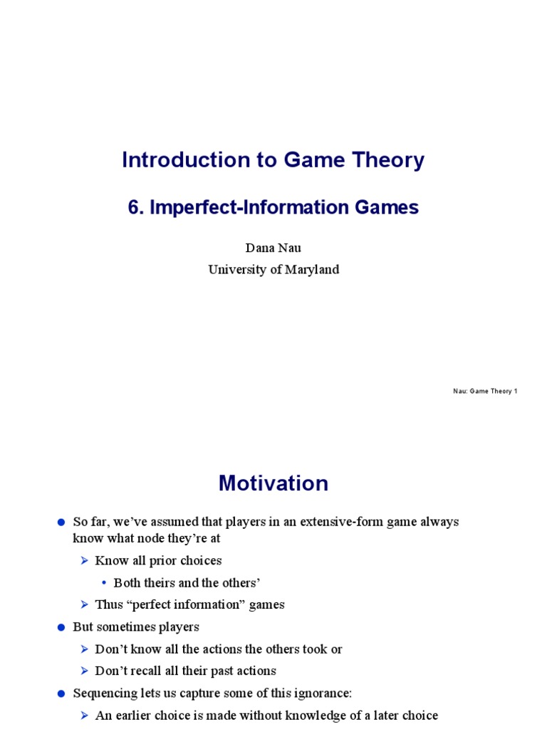 6 Imperfect-Information Games | PDF | Game Theory | Contract Bridge