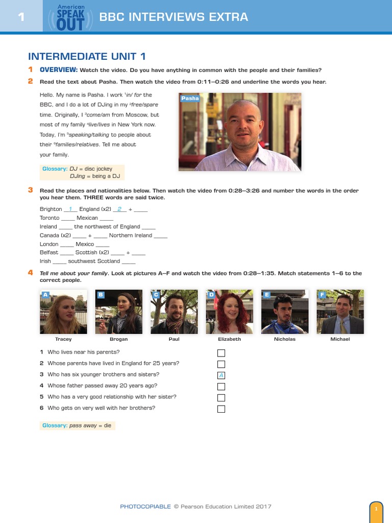 SO I U1 Interviews Worksheet | PDF