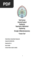 Torsion Test Lab Report Analysis | PDF | Deformation (Engineering ...