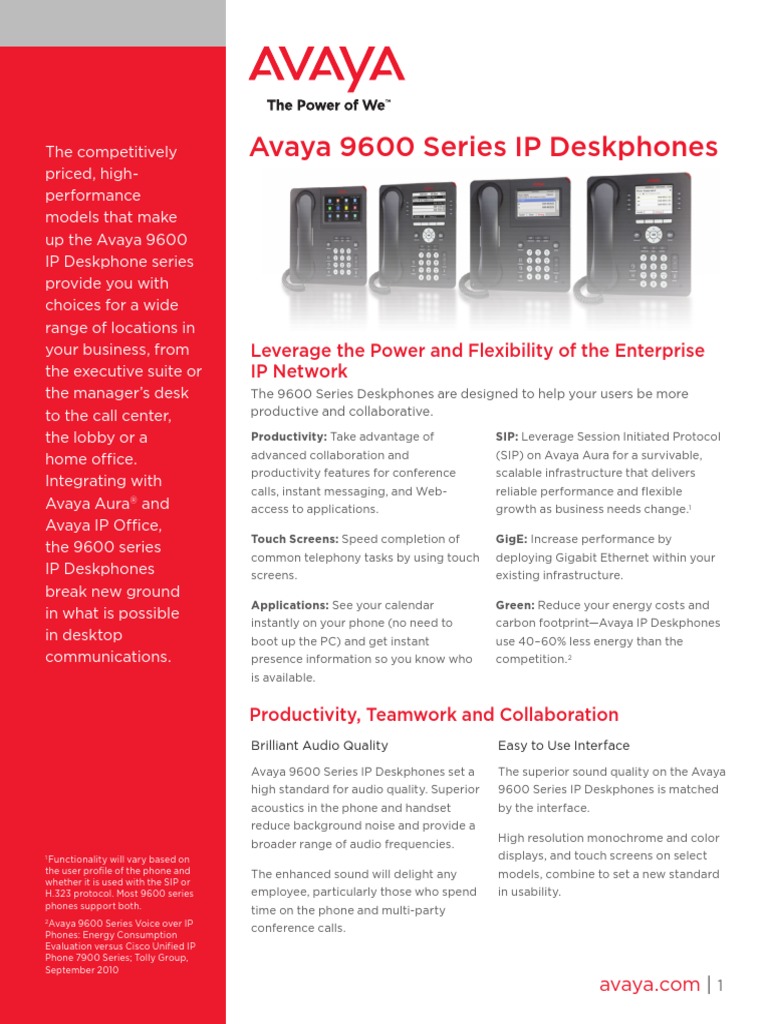Avaya 9600 Series Brochure | PDF | Instant Messaging | Session Initiation Protocol