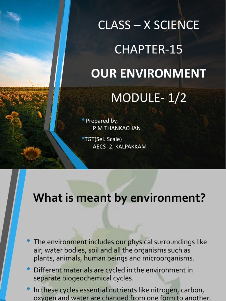 Class - X Science Chapter-15: Our Environment | PDF | Ecosystem | Biodegradation