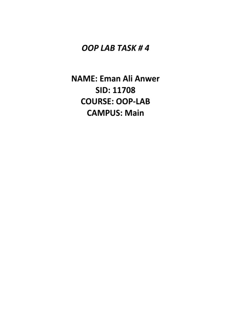 Oop Lab Task-4 | PDF