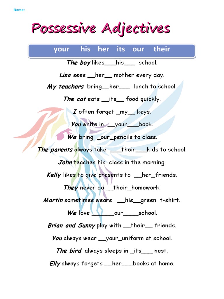Possessive Pronouns Grammar | PDF