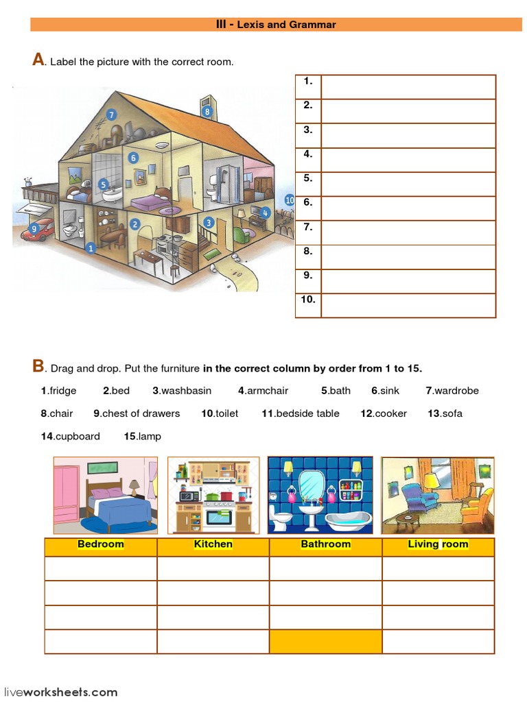 Parts of the House Exercises PDF | PDF