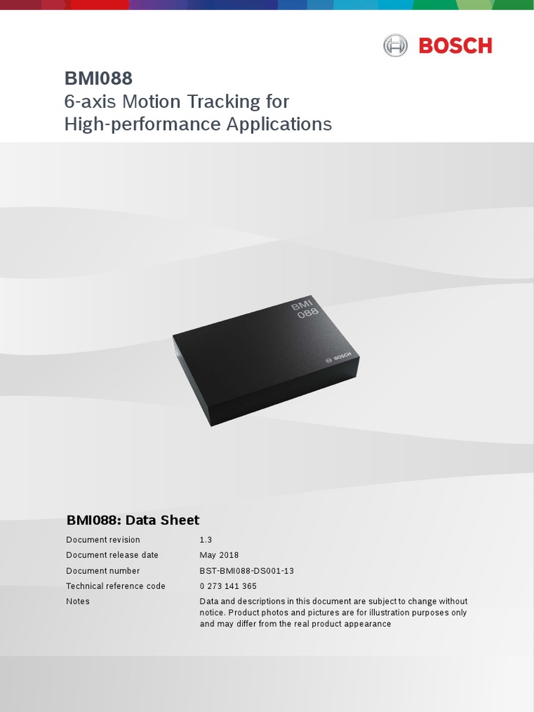 BMI088 Datasheet | PDF | Accelerometer | Inertial Navigation System