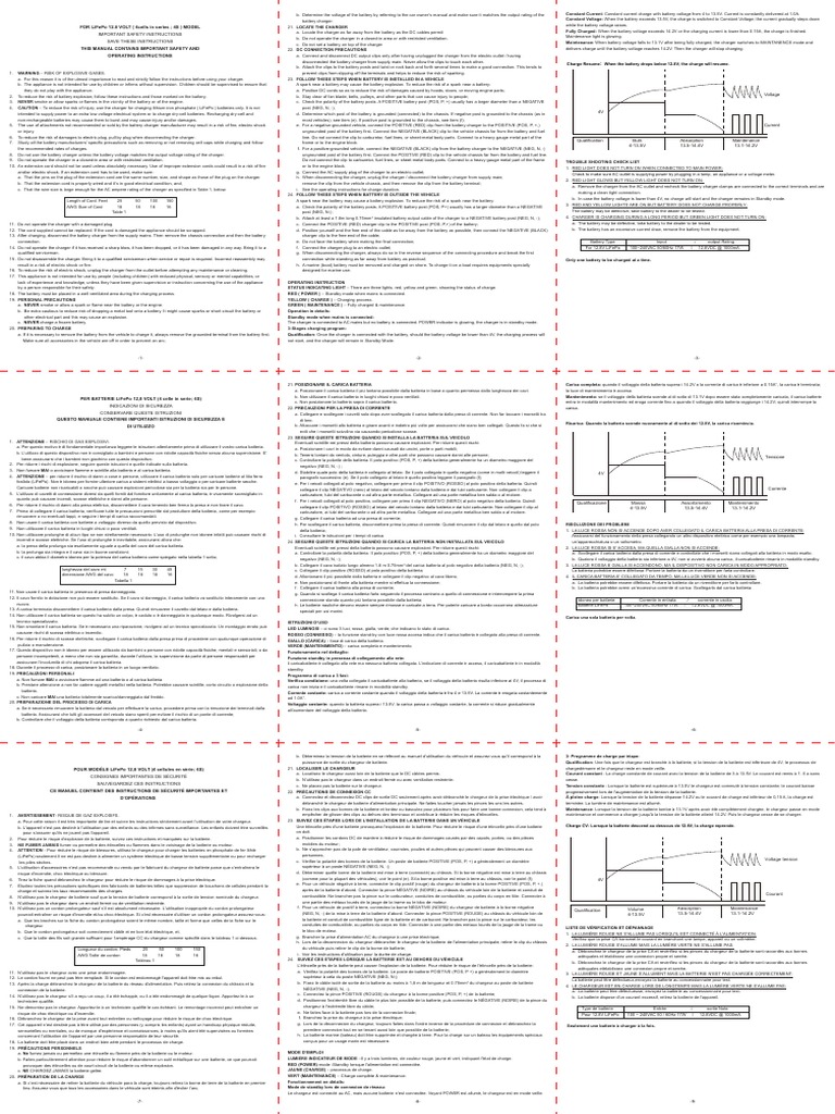 Manual UN 1210 LT | PDF | Battery Charger | Ac Power Plugs And Sockets