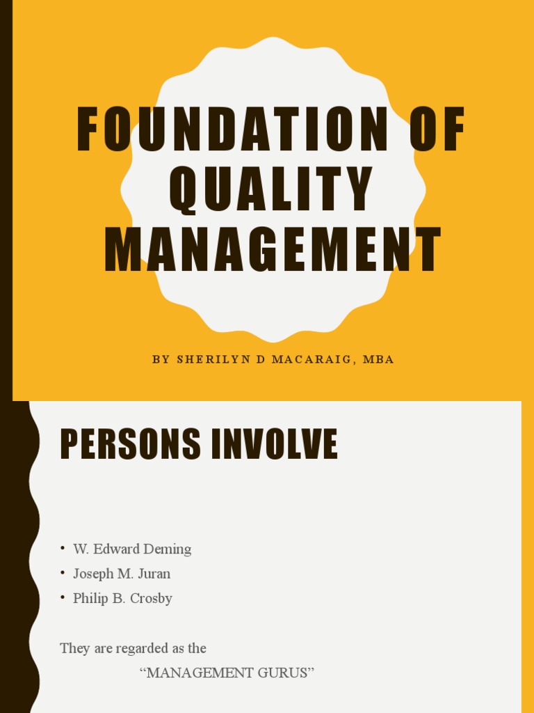 Foundation of Quality Management | PDF | Quality Management | System