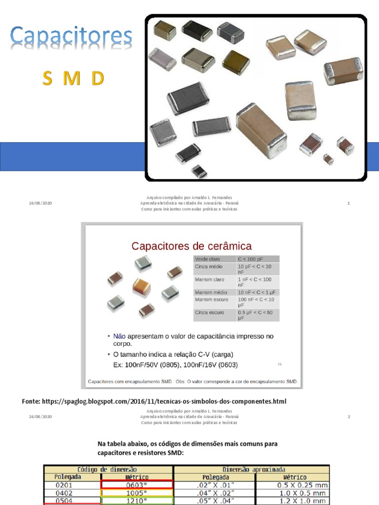 Capacitores SMD | PDF | Capacitor | Compilador