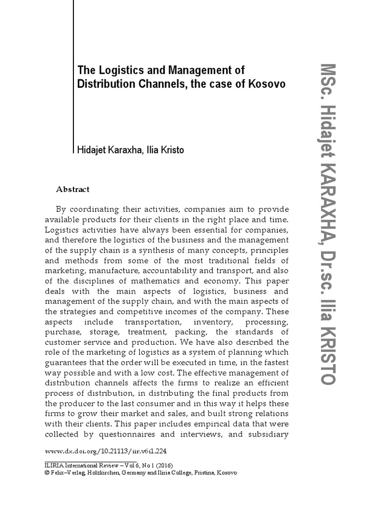The Logistics and Management of Distribution Chann | PDF | Logistics ...