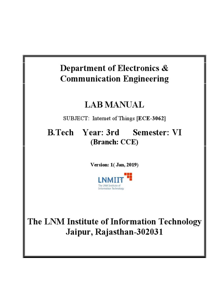 Department of Electronics & Communication Engineering Lab Manual B.Tech ...