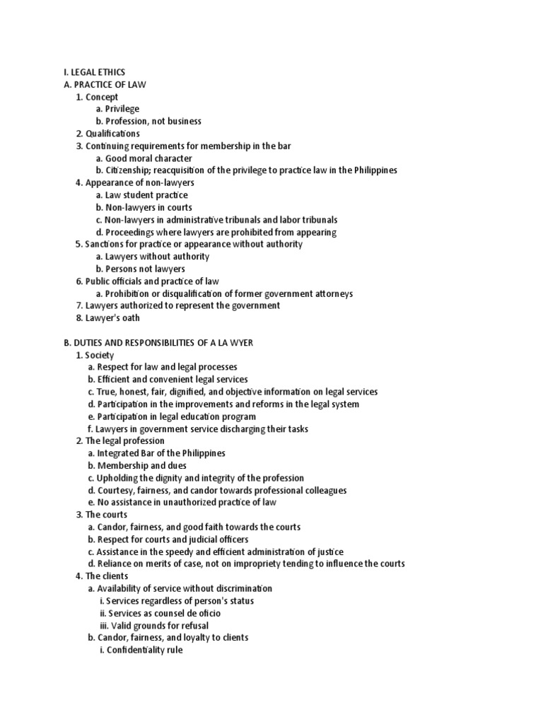 Legal Ethics Notes 2020 | PDF | Practice Of Law | Lawyer