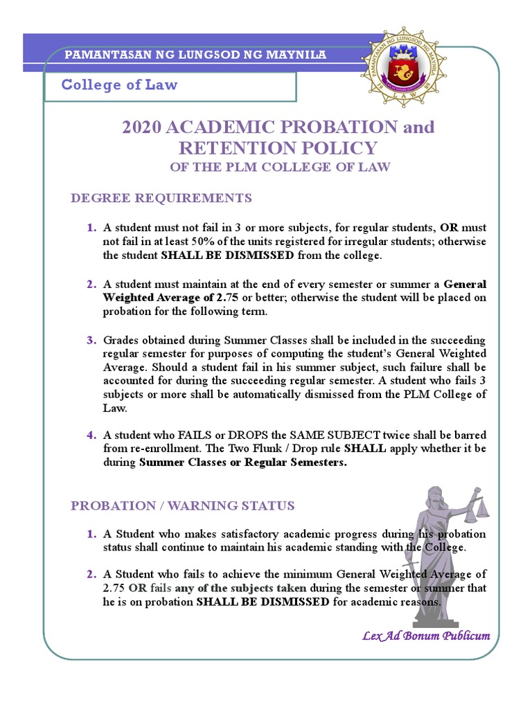Academic Retention Policy - 1625568420 | PDF | Academic Term | Curriculum