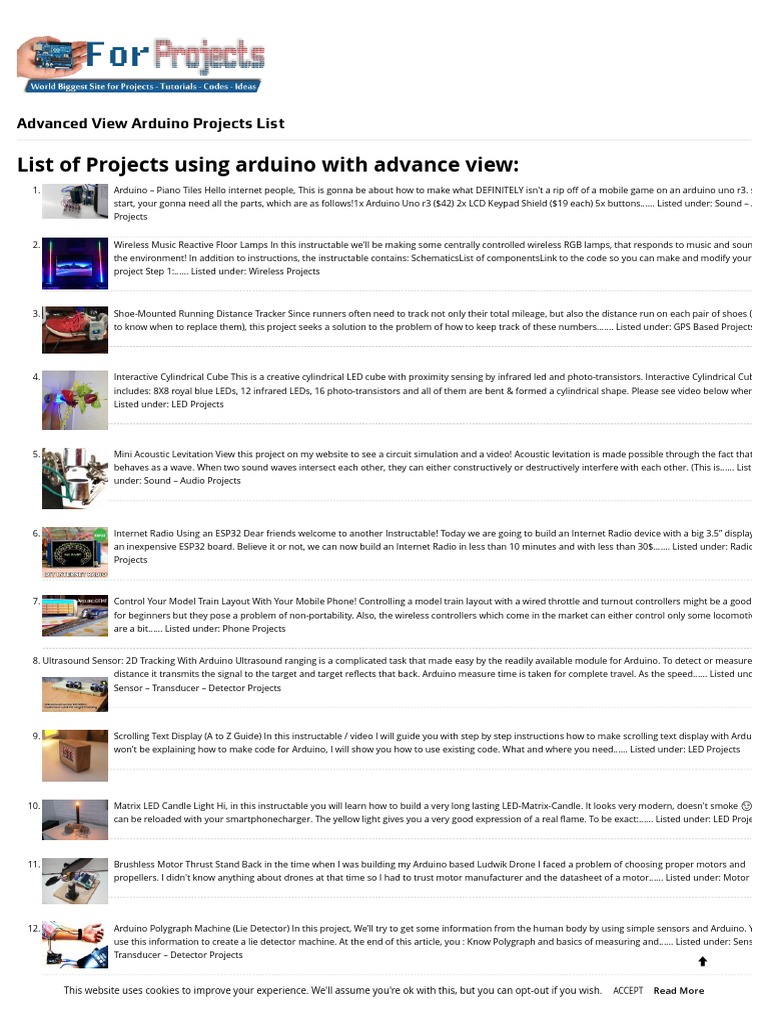 Advanced View Arduino Projects List 1 | PDF | Arduino | Radio