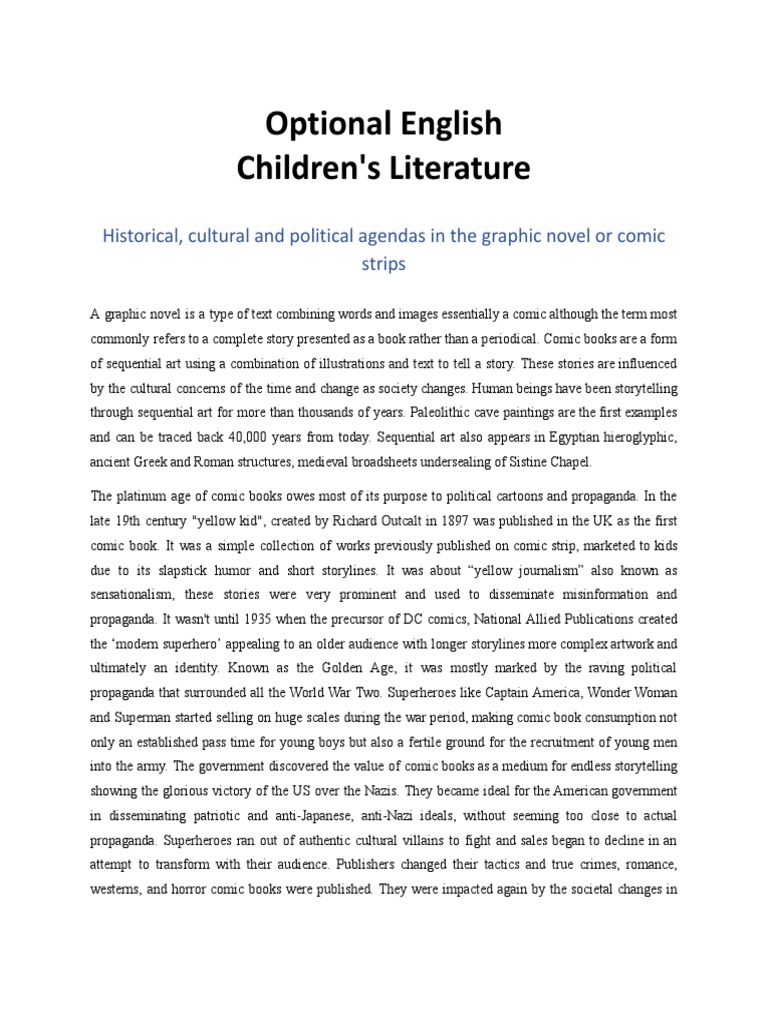 Cultural Reflections and Societal Influences in Graphic Novels and ...