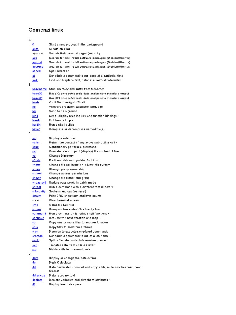 Comenzi Linux | PDF | Computer File | File Transfer Protocol