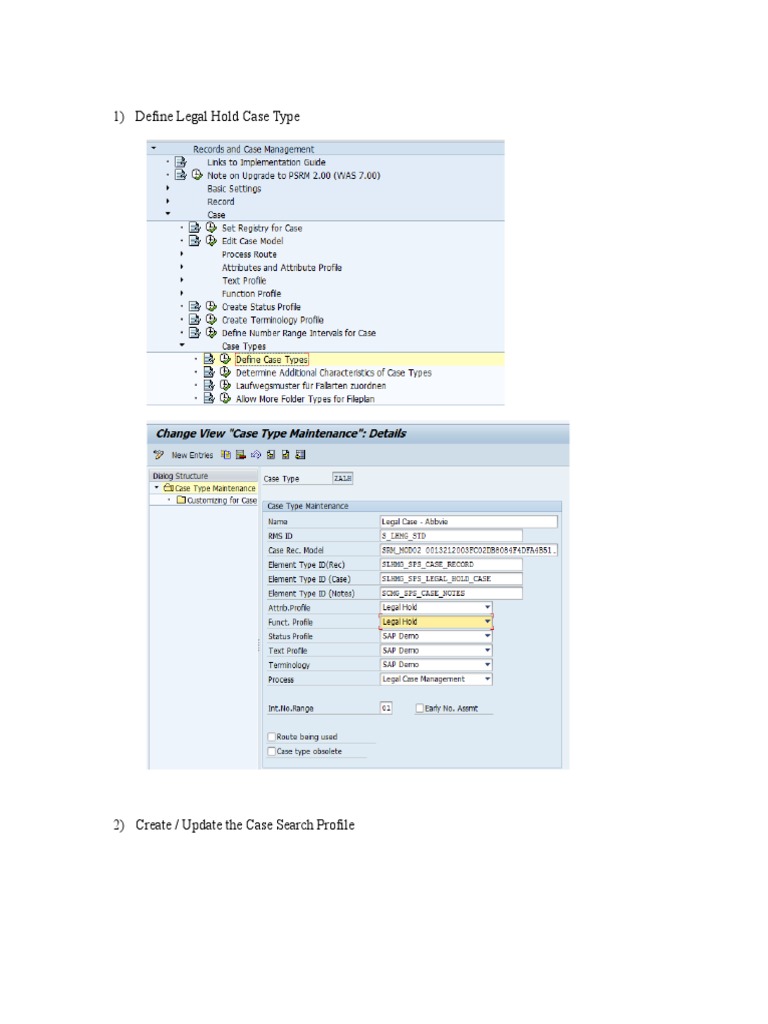 1) Define Legal Hold Case Type | PDF | Finance & Money Management