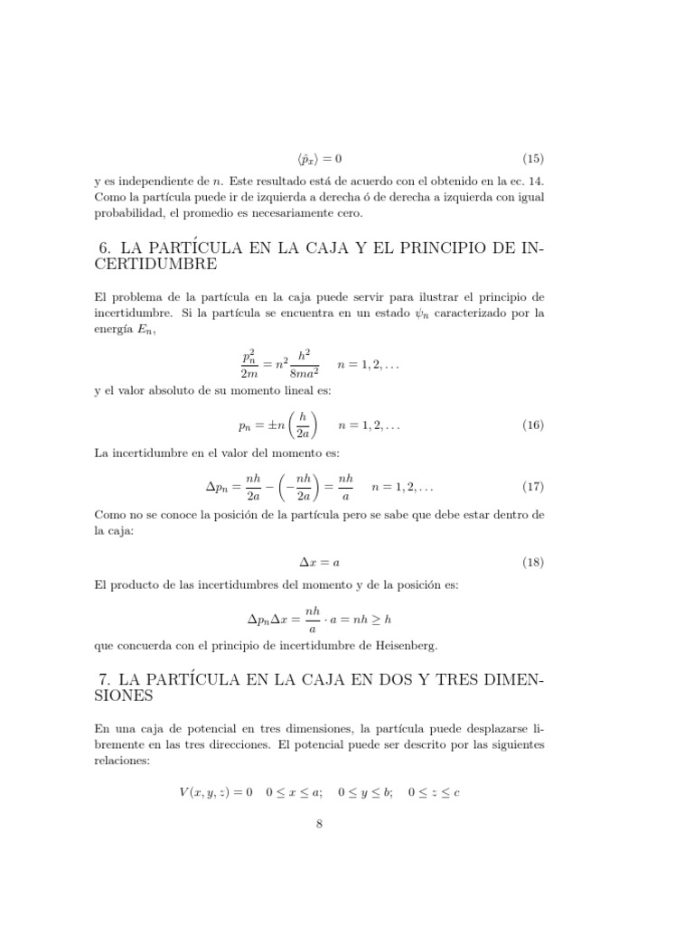 Particula en La Caja de Dos y Tres Dimensiones | PDF | Electrón ...