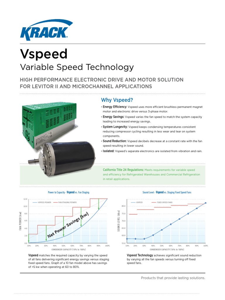 Vspeed Variable Speed Tech Flyer | PDF | Electric Motor | Machines