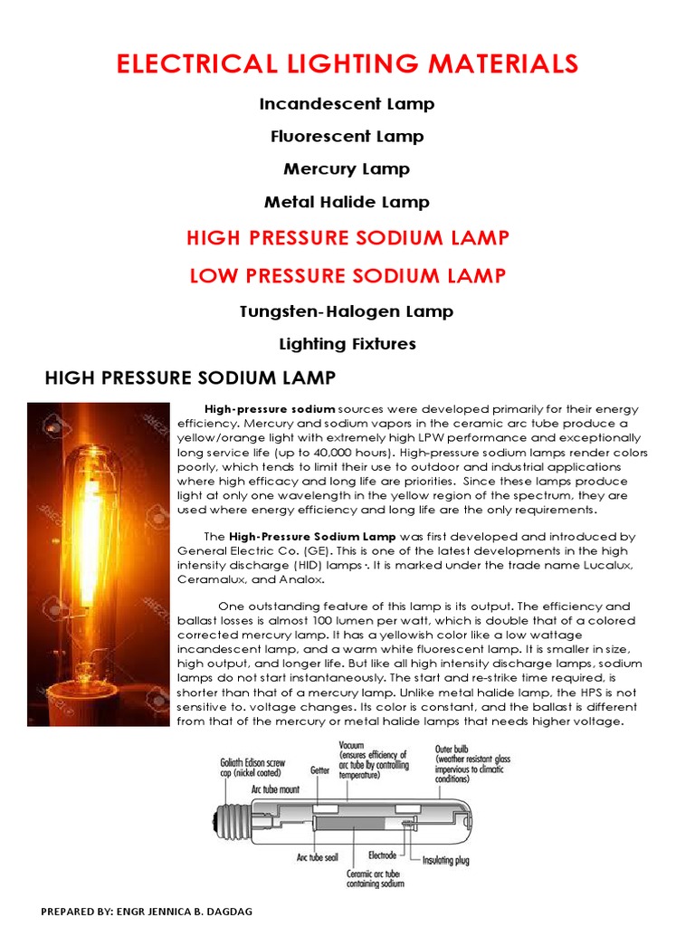 High-Pressure Sodium Lamp Overview | PDF | Incandescent Light Bulb ...