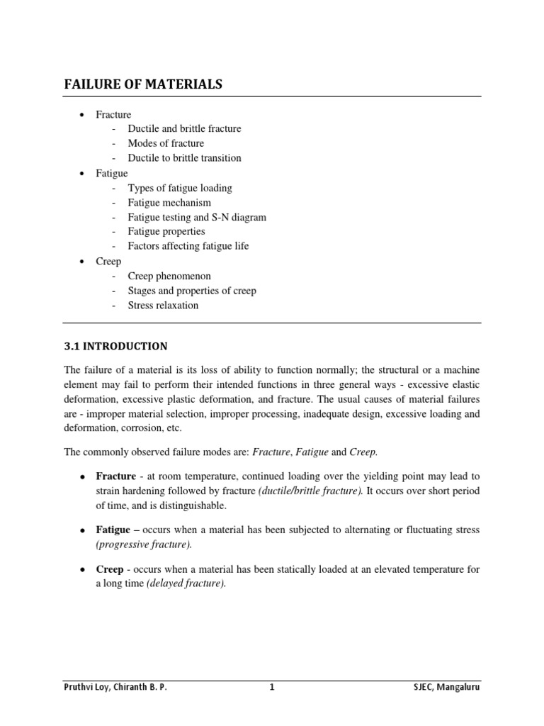 Types and Modes of Material Fracture | PDF | Fracture | Fracture Mechanics