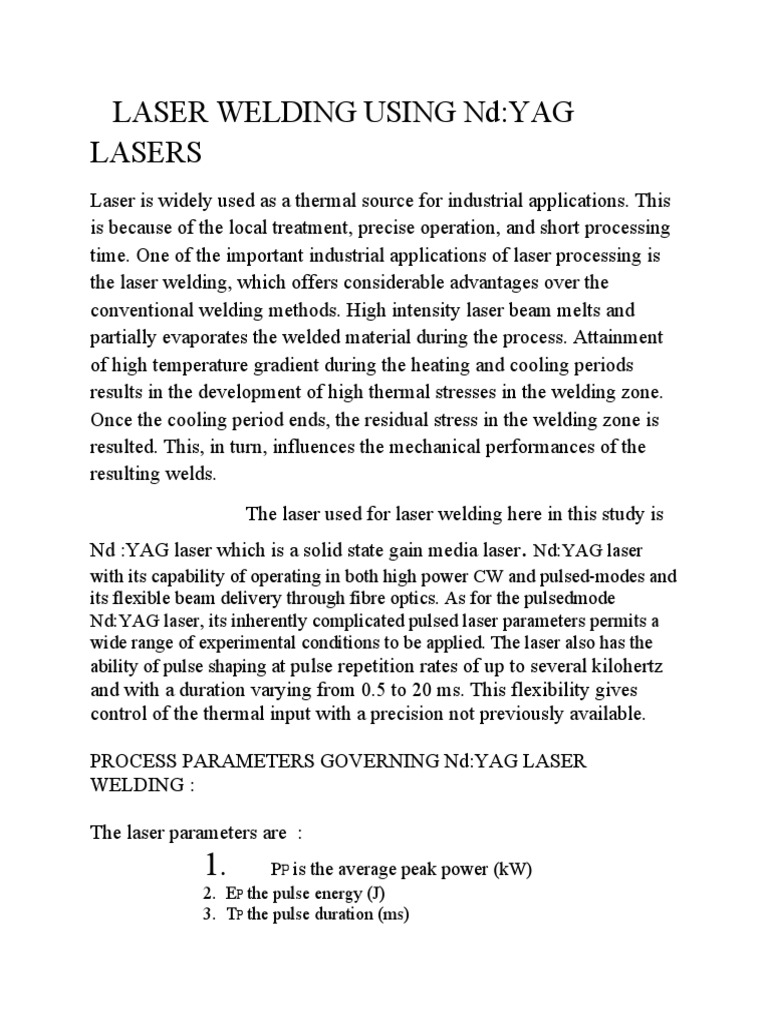 Laser Welding | PDF | Laser | Construction