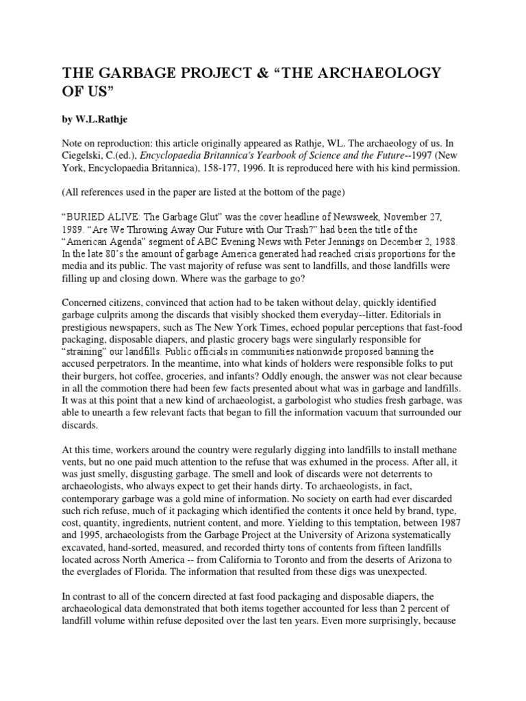 01 - WasteStream - Garbage Project | PDF | Municipal Solid Waste ...