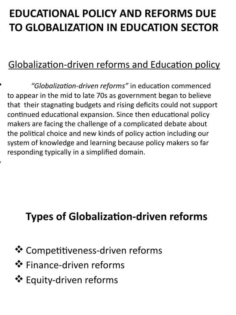 Globalization's Impact on Education Reforms | PDF | Education Policy ...