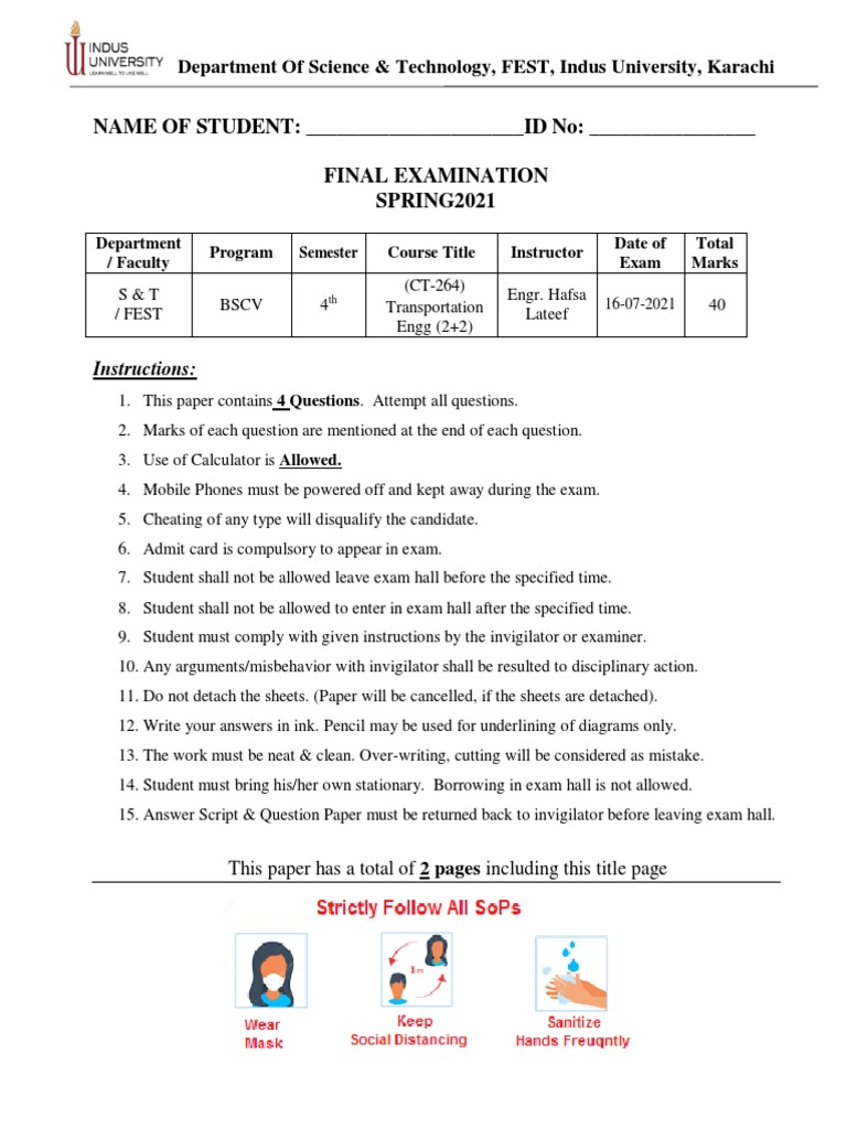 Transportation Engg | PDF | Test (Assessment) | Test/Examination