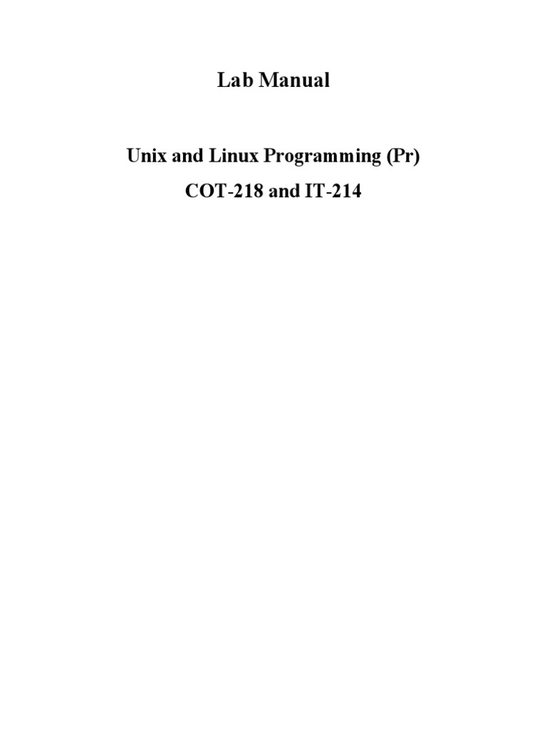 Lab Manual Unix and Linux Programming PR Cot 218 and It 214 | PDF | Scripting Language | Unix
