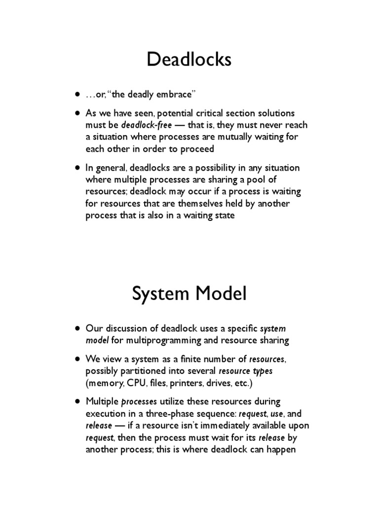 Deadlocks: Model For Multiprogramming and Resource Sharing | PDF ...